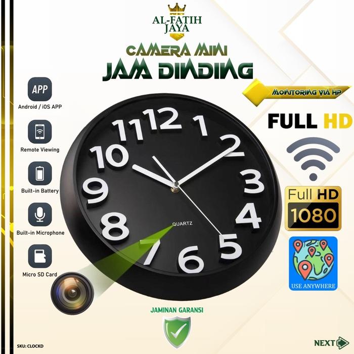 Jual Kamera CCTV WiFi Berbentuk Jam Dinding Lensa Tersembunyi ...