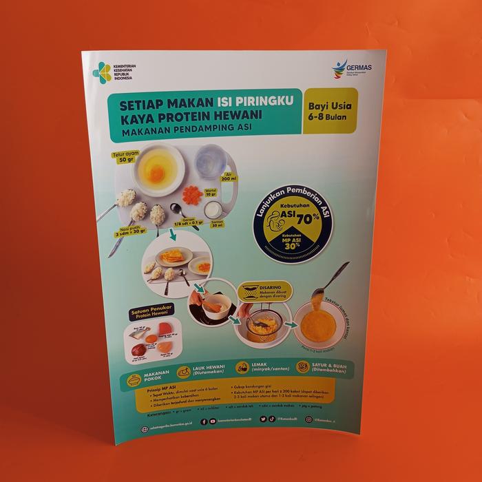 Jual Poster Isi Piring ku/ Poster MPASI/ Poster Menu Makanan - Usia 6-8 ...