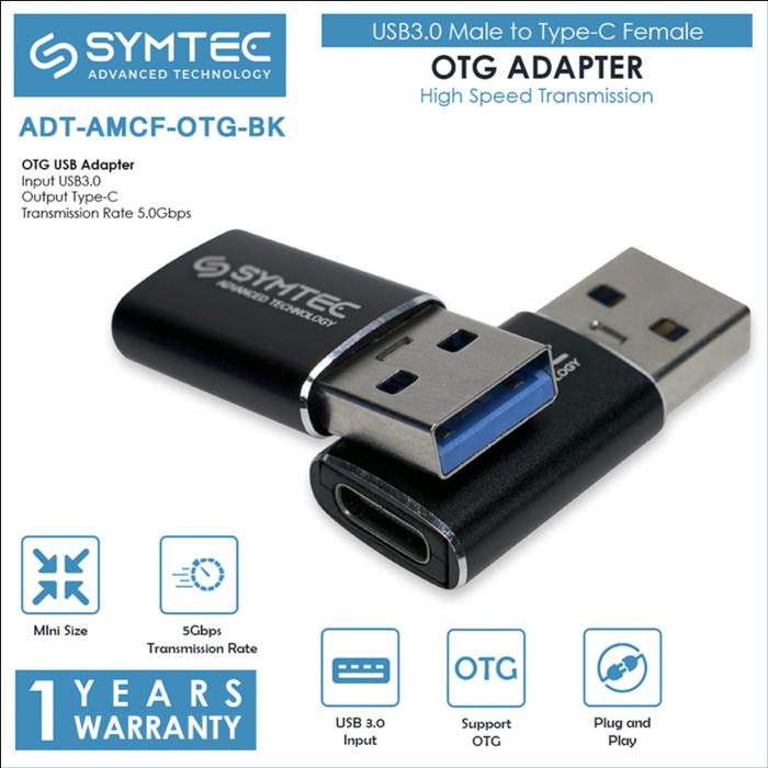 Promo SYMTEC Adapter OTG USB 3.0 Male To Type-C Female - ADT-AMCF-OTG ...