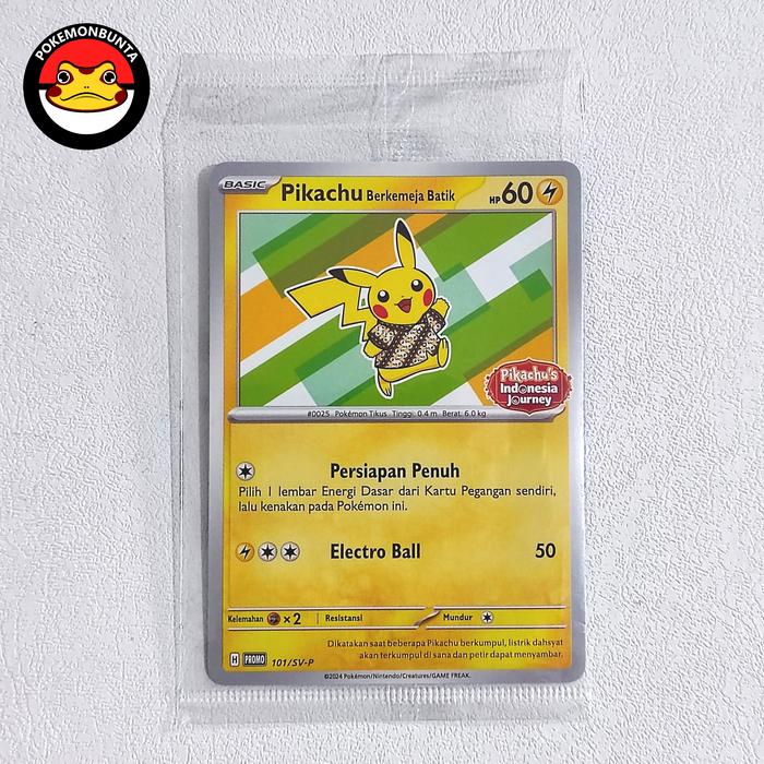 Jual Pikachu Berkemeja Batik Sealed 101/SV-P Kartu Promo Pokemon Indonesia - Jakarta Timur ...