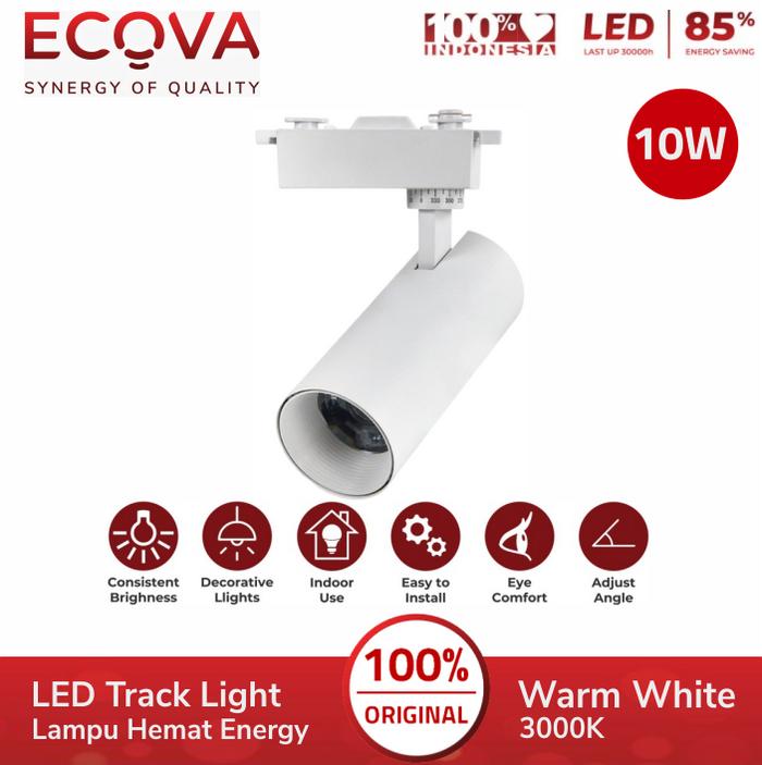 Jual ECOVA Lampu LED Track Light White 10W Sorot Spotlight 10 Watt ...
