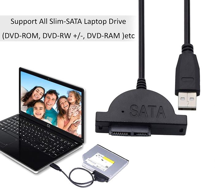Jual USB to Slimline Slim SATA II Laptop CD DVD Drive Adapter Cable ...