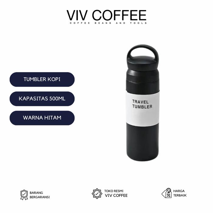 Jual Tumbler Kopi Termos Air Panas Dingin Stainless Steel 500ml Hitam - Jakarta Barat - VIV ...
