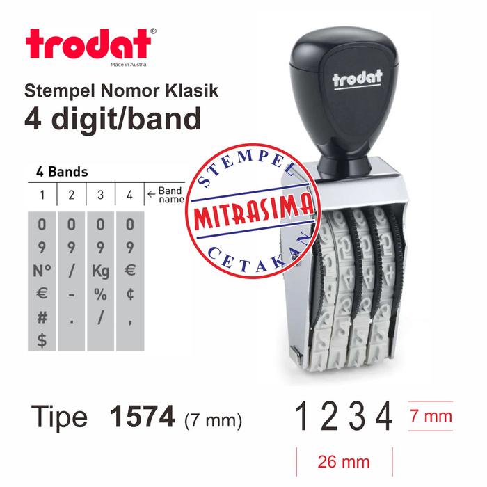 Jual Stempel klasik nomor merk Trodat 4 digit - 7 mm - Jakarta Barat ...