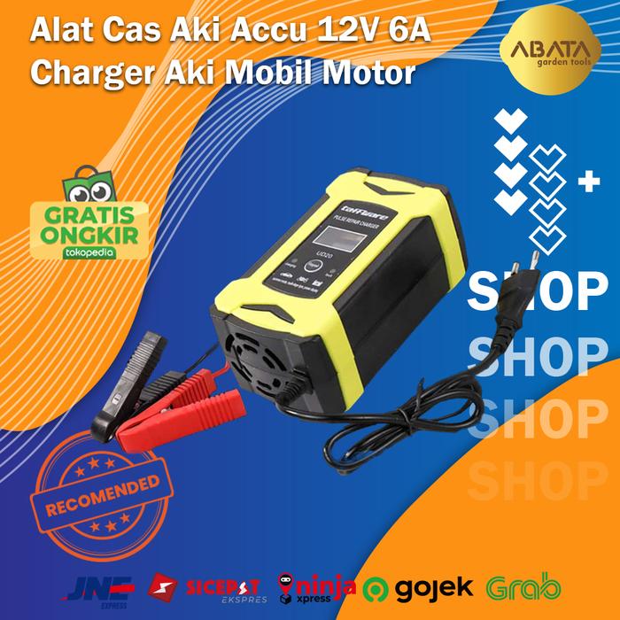 Jual Charger Aki Mobil Motor 12v 6A Smart Battery Charger Alat Cas Aki ...