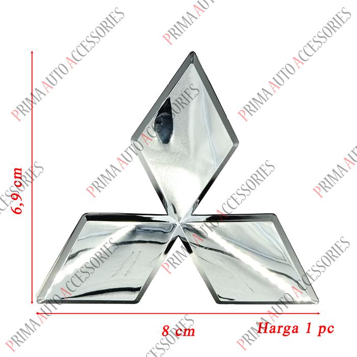 Jual Emblem Mobil LOGO MITSUBISHI Chrome 8 cm Tiga Berlian - Jakarta ...