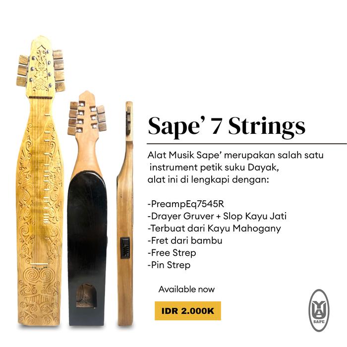 Jual sape dayak 7 senar (alat musik tradisi dayak) - Kab. Bantul ...