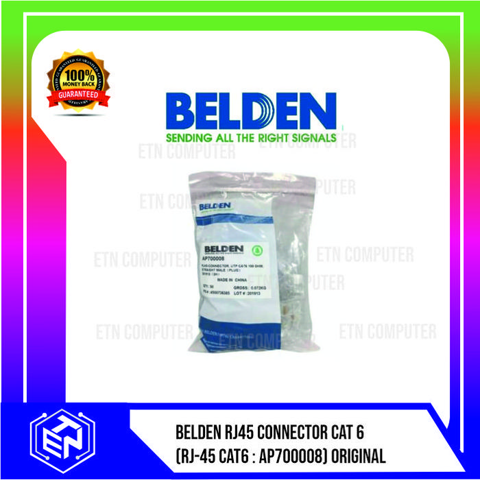 Jual BELDEN RJ45 CONNECTOR CAT 6 (RJ-45 CAT6 : AP700008) ORIGINAL - Kab ...