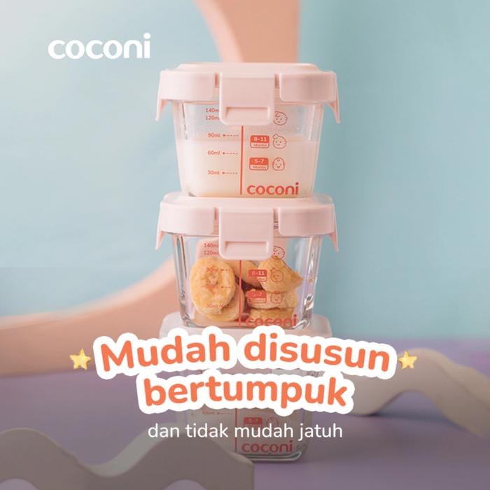 Jual Coconi Baby Food Glass Container 160ml X 3pcs - Wadah Kaca Mpasi ...