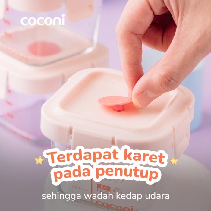 Jual Coconi Baby Food Glass Container 160ml X 3pcs - Wadah Kaca Mpasi ...