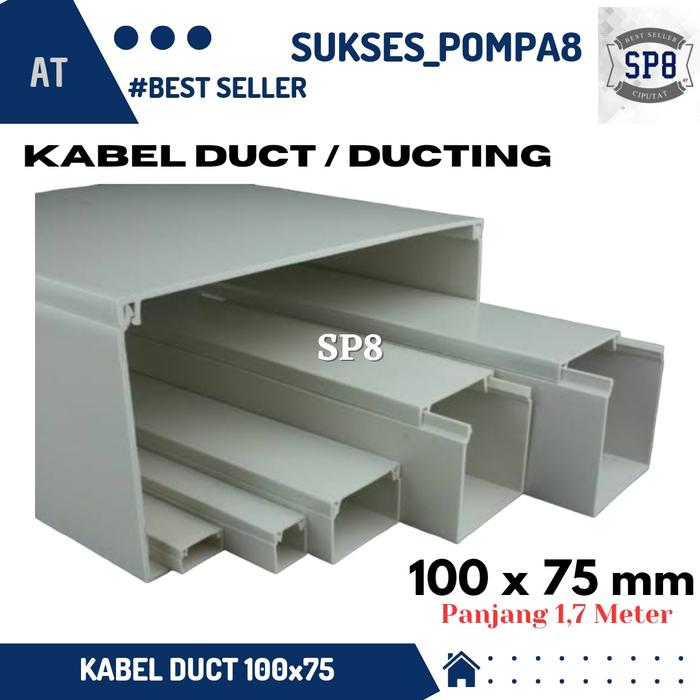 Jual Kabel DUCT / Trunking 100x75 (1,7 Meter) Polos / Wiring DUCT ...