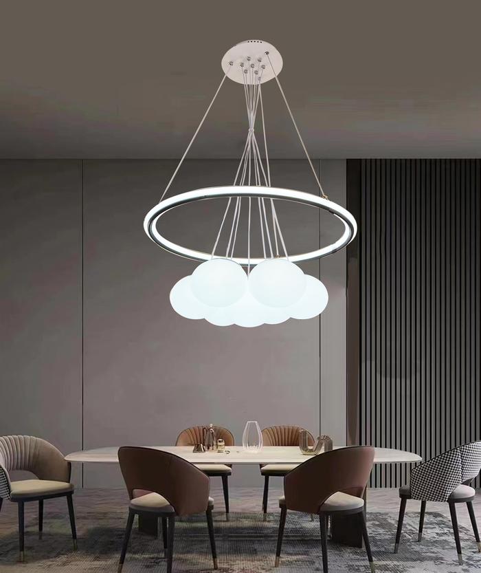 Promo LAMPU HIAS GANTUNG MINIMALIS MODERN RING 7 BALL PLUS REMOTE TYPE ...