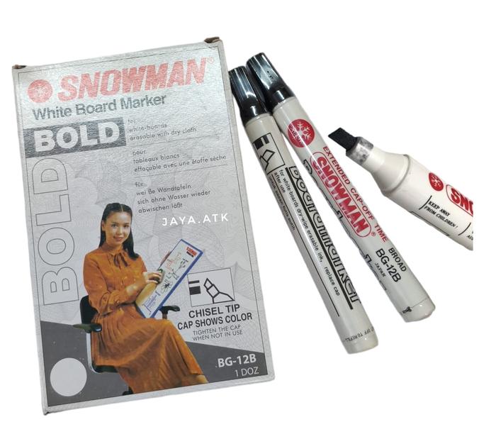 Jual SPIDOL WHITEBOARD CHISEL SNOWMAN BG-12B UJUNG PIPIH MIRING PAPAN ...