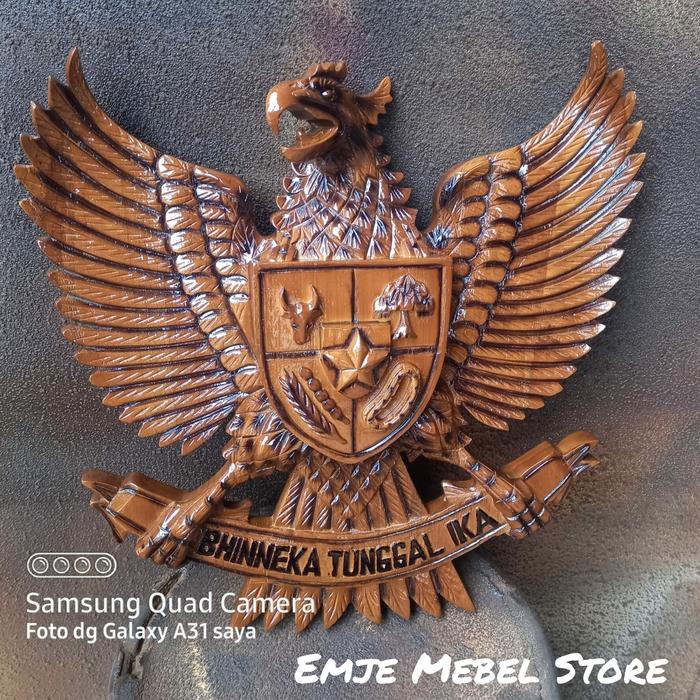 Jual lambang garuda pancasila hiasan dinding kayu jati ukiran relief ...