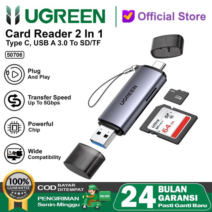 Promo UGREEN Card Reader OTG USB Type C dan USB A 3.0 Ke Micro SD TF 50706 - Jakarta Pusat ...