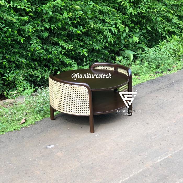 Jual Meja Tamu Bulat Kayu Jati Rotan Retro Screen Home Style - Kab ...