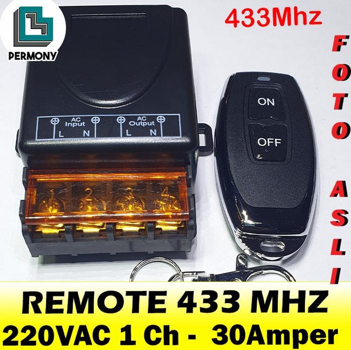 Jual Remote 433Mhz 433 Mhz 1 channel transmitter receiver 1channel 30A ...