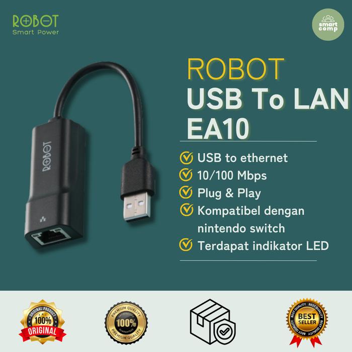Jual ROBOT EA10 USB to LAN Ethernet Adapter USB 2.0 10/100Mbps RJ45 ...