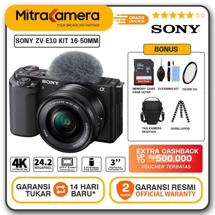 Jual Sony ZV-E10 Mirrorless Kamera Kit 16-50mm Lens - paket - Kota ...