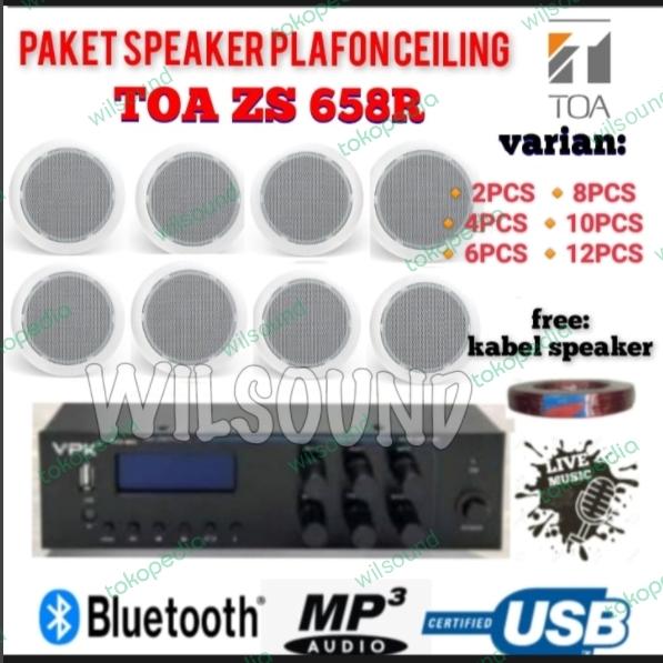 Jual PAKET SPEAKER PLAFON CEILING TOA ZS 658R ORIGINAL 6 IN - 6PCS ...