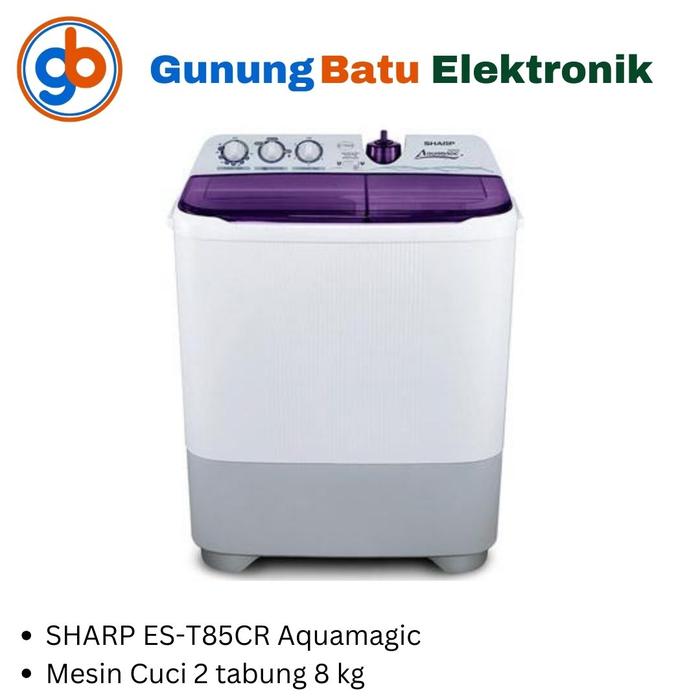 Jual SHARP Mesin Cuci 2 tabung 8 kg ES-T85CR Garansi Resmi Aquamagic ...