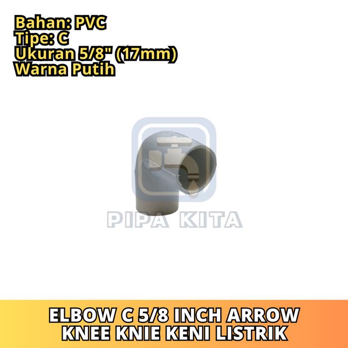 Jual Elbow C 5/8 Inch Pvc Pipa Kabel Jaringan Listrik Keni Knie L Knee ...