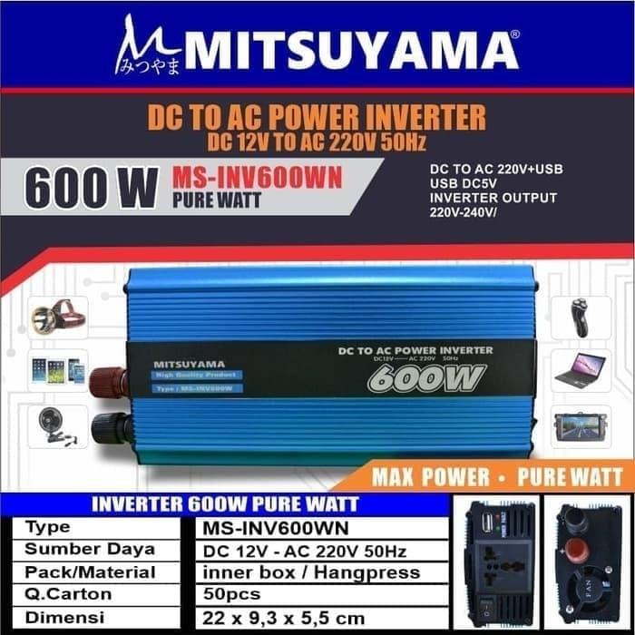 Jual Power Inverter Pure Sin Wave (PSW) 12V 300 Watt DC to AC Mitsuyama ...