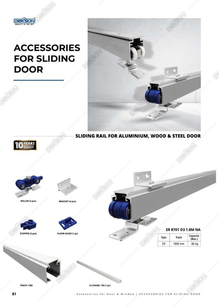 Jual Rel Sliding Dekkson Pintu Kayu Aluminium Besi 180 Cm D3 Sliding ...