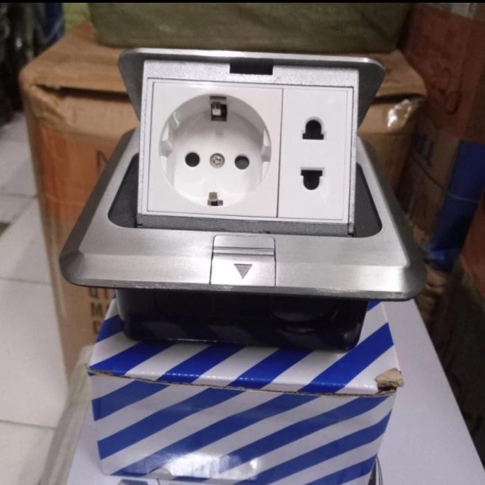 Jual BOX FLOOR SOKET LANTAI TANAM/MEJA 2 ARDE COLOKAN LISTRIK - Jakarta ...