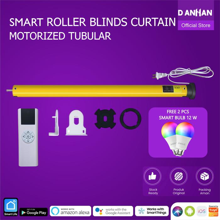 Promo AOK Smart Roller Blinds Curtain Tubular Motor Tirai Gulung Tuya ...