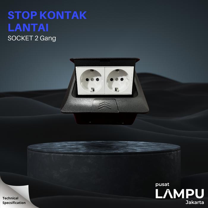 Jual Stop Kontak Lantai FLOOR SOCKET 2 Gang Tanam Inbow BLACK HITAM ...