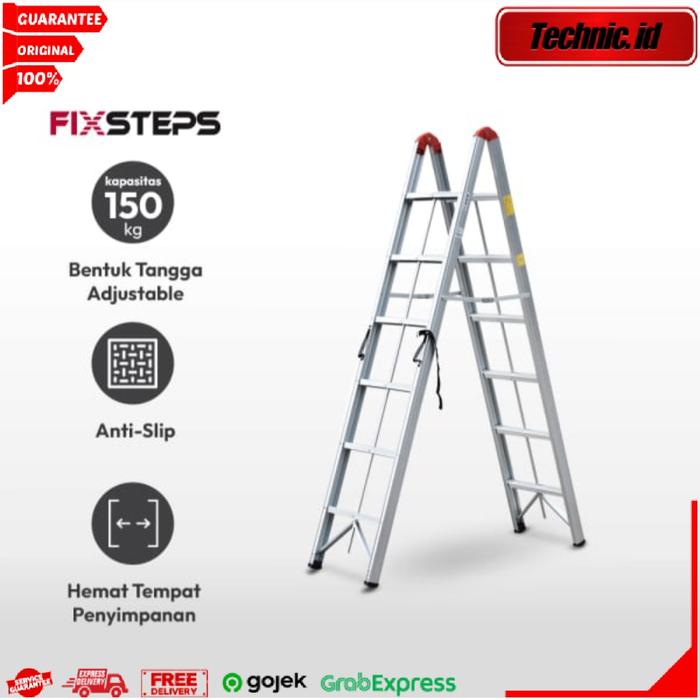 Jual Fixsteps Tangga Lipat Dan Multifungsi 2,1 Mtr Aluminium Stick 2x6 ...