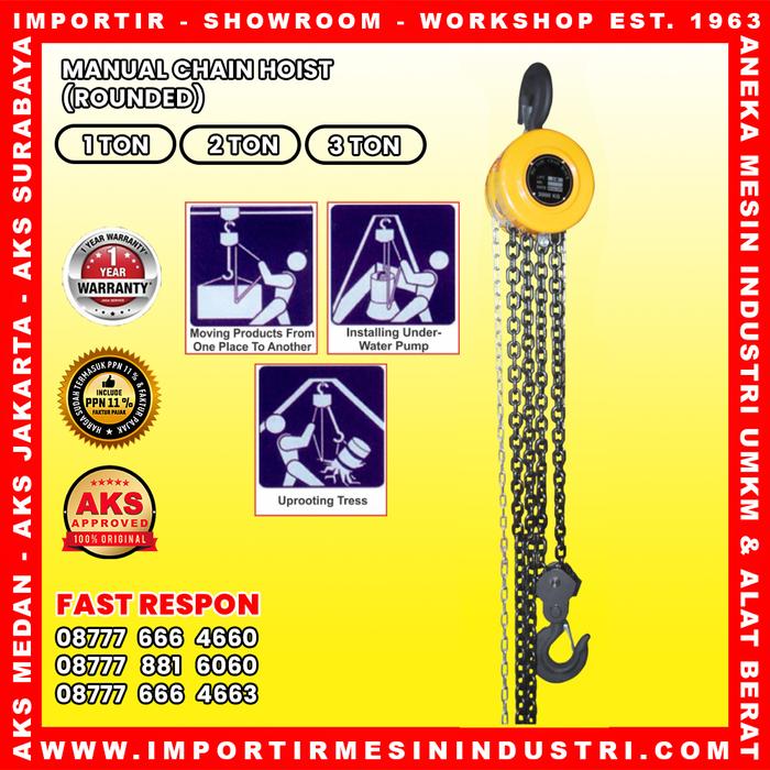 Jual Manual chain hoist Takel manual katrol kerekan 1 ton 2 ton 3 ton ...