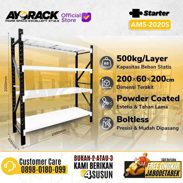 Promo RAK GUDANG 4 SUSUN 2 METER AYORACK AM5-2020S MEDIUM DUTY 500KG ...