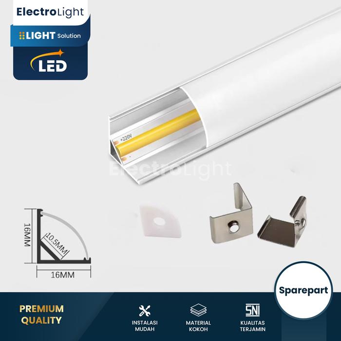Jual Kap housing aluminium LED strip segitiga siku bentuk L V rumah lampu - Jakarta Utara ...