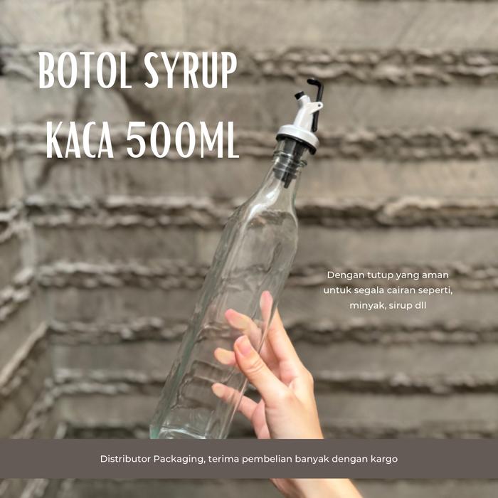Jual Botol Syrup Sirup Wadah Kaca Oil Minyak 500 ml 500ml Packaging ...
