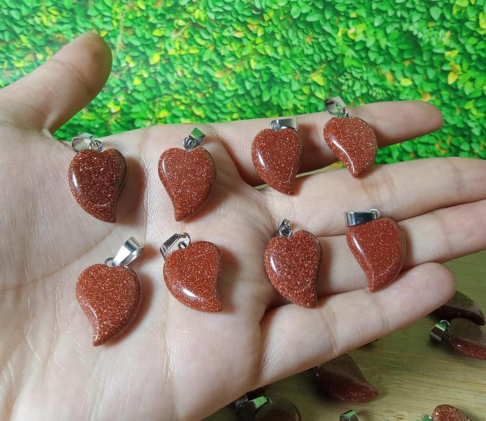 Jual Natural Gold Sandstone Pendant New Heart 2 cm (harga per pcs ...