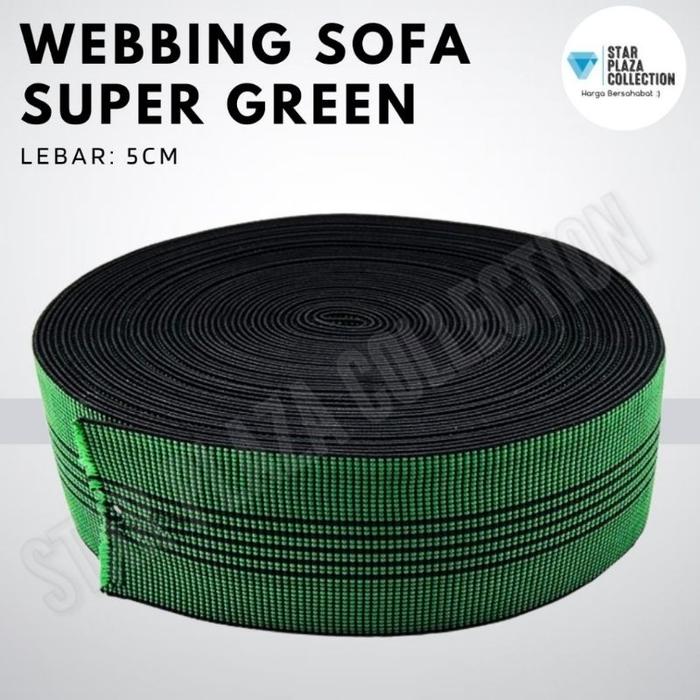 Jual Webbing Sofa Karet Sofa / Jok / Kasur Tali Webing Elastis Hijau ...