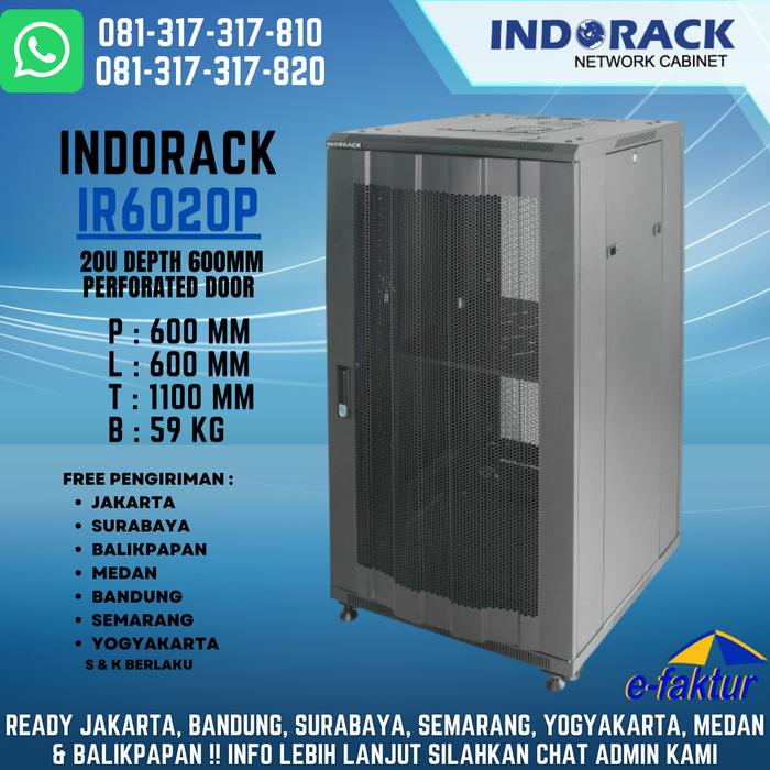 Jual INDORACK CLOSE RACK SERVER 20U DEPTH 600MM PERFORATED DOOR ...