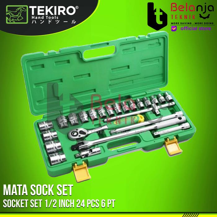 Promo Tekiro Socket Set 1/2 Inch 24 Pcs 6 PT 3/8 - 1 1/4 Inch Shocket ...