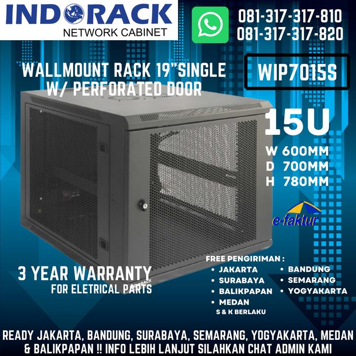 Jual INDORACK WALLMOUNT RACK 15U DEPTH 700MM PERFORATED DOOR - WIP7015S ...