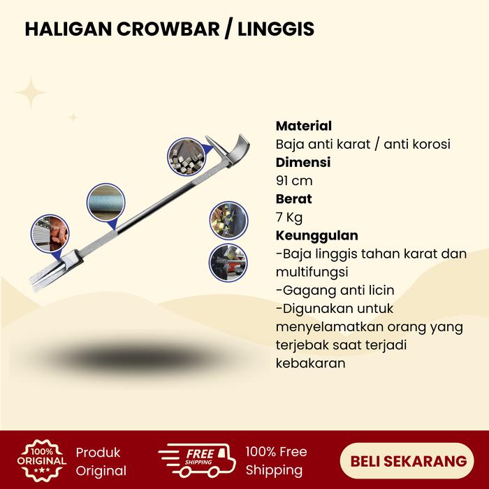 Jual Halligan Holligan Haligan Crowbar / Linggis Pemadam Baja ...