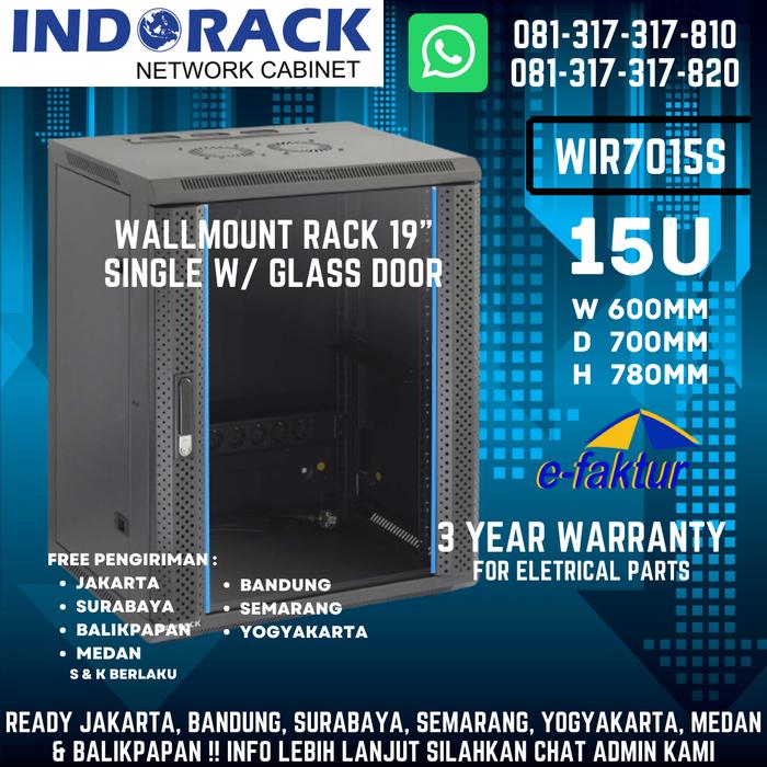 Jual INDORACK / WALLMOUNT 15U DEPTH 700MM 19 INCH / SINGLE DOOR ...