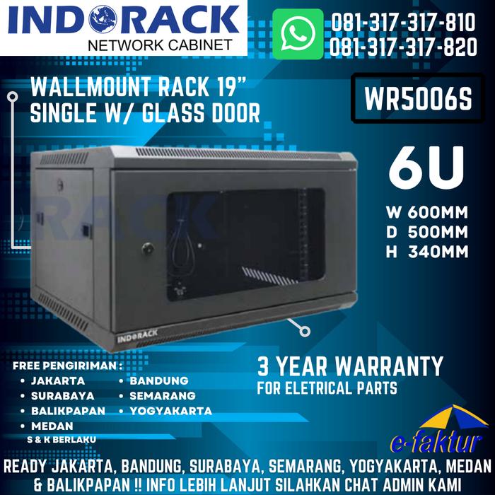 Jual INDORACK WALLMOUNT WR5006S - 6U DEPTH 500MM RACK SERVER 6U MURAH ...