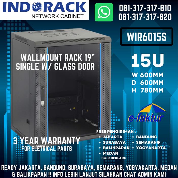 Jual INDORACK WALLMOUNT 19 INCH 15U DEPTH 600MM SINGLE DOOR - WIR6015S ...