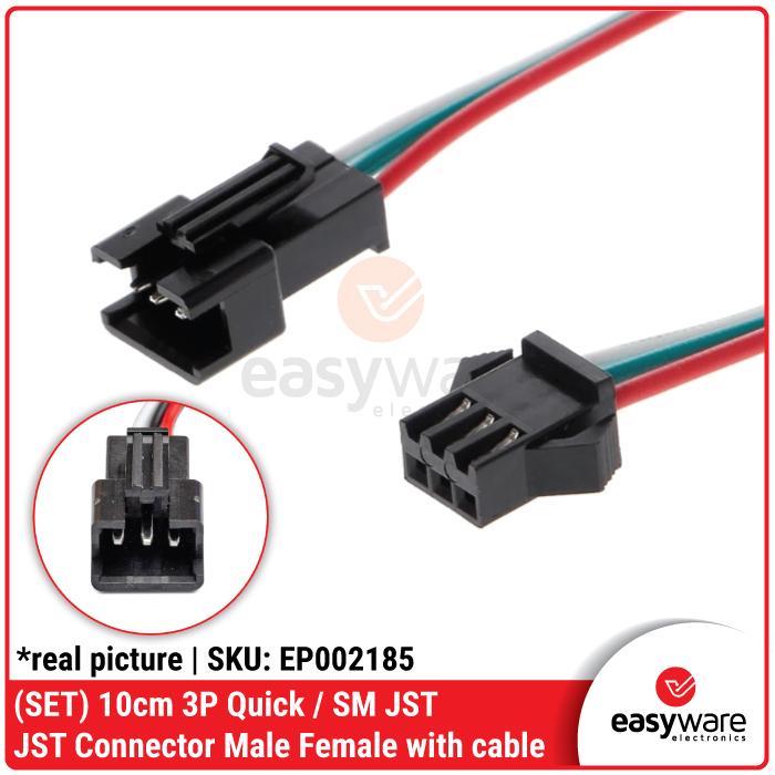 Jual 10cm JST SM 3 Pin 3P Male to Female Jack Wire Connector Quick Plugs - Kota Bandung ...
