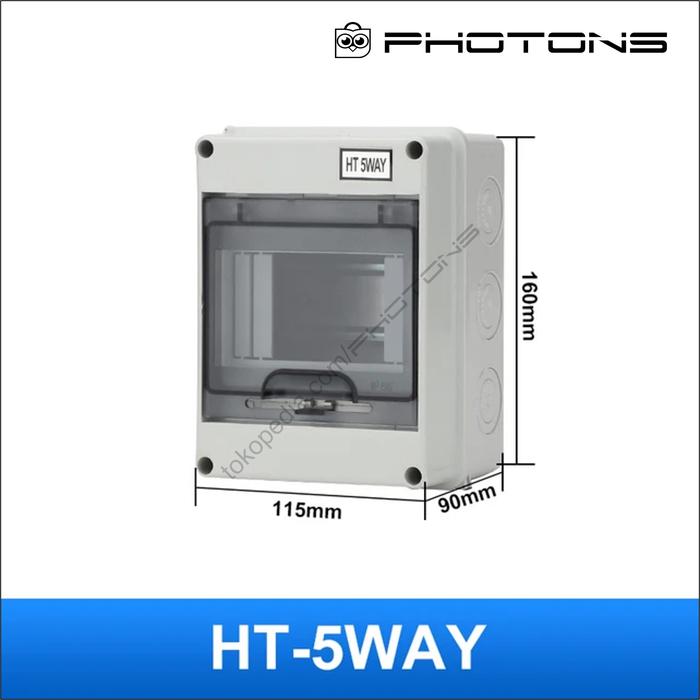 Jual HT Series Waterproof IP65 Distribution MCB Box 2/5/8/12/15/18/24 WAY - 5WAY - Jakarta Barat ...