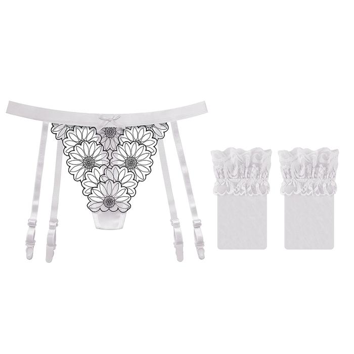 Promo Lingerie Sexy hot Low Waist G String&Garter transparan Bunga Sexy ...