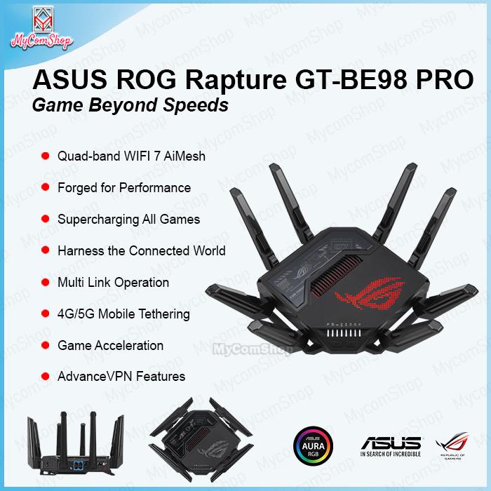 Jual ASUS ROG RAPTURE GT-BE98 PRO QUAD BAND WIFI 7 320MHZ 30GBPS ROUTER ...