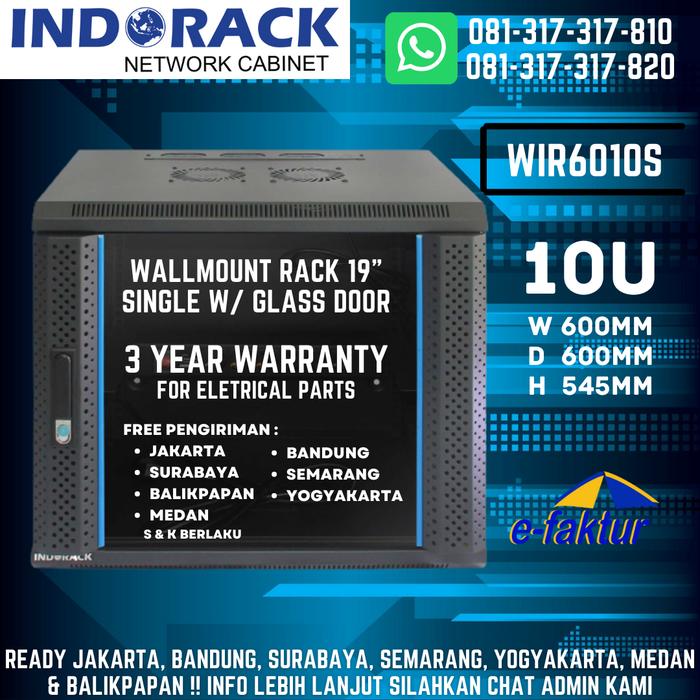 Jual INDORACK WALLMOUNT 19 INCH 10U DEPTH 600MM SINGLE DOOR - WIR6010S ...